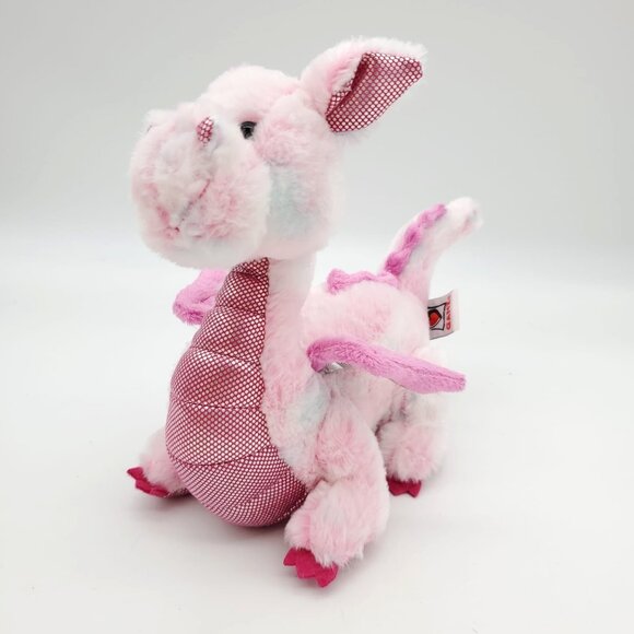 GANZ | Toys | Ganz Whimsy Dragon Plush Toy 8 Pink White Stuffed Animal Plush Sparkle No Cod ...
